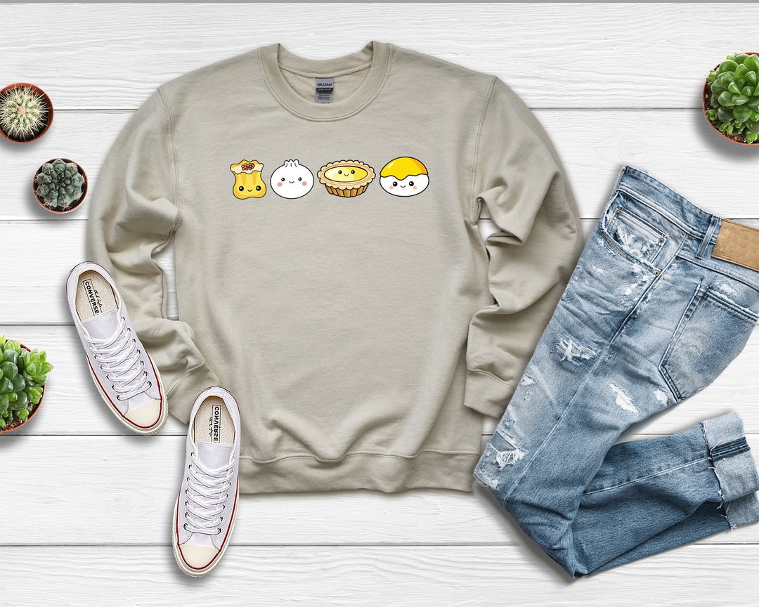 Dim Sum Sweatshirt, Unisex Asian Dessert Crewneck, Kawaii Sweater ...