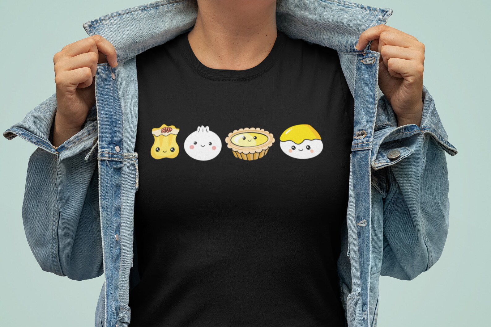 Cute Dim Sum T-shirt, Unisex Asian Food T-shirt, Kawaii Art Shirt ...