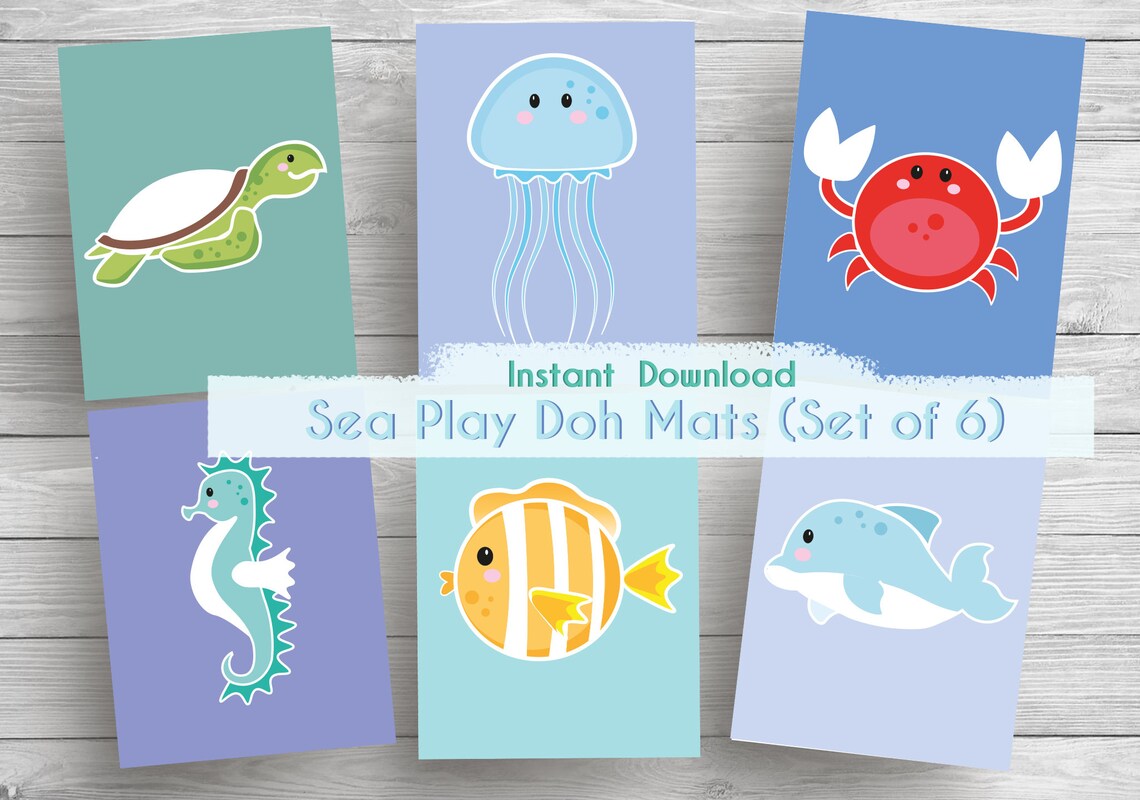 Sea Creature Play Doh Mats. Play Doh Printable. Homeschool Printables ...