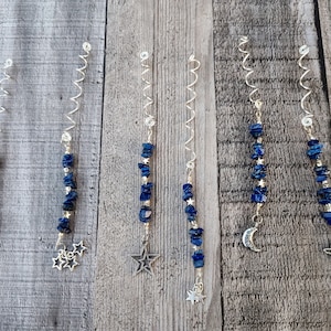 Blue Crystal Gemstone Hair Twist/galaxy Hair Twist/celestial /lapis ...