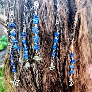 Blue Crystal Gemstone Hair Twist/galaxy Hair Twist/celestial /lapis ...