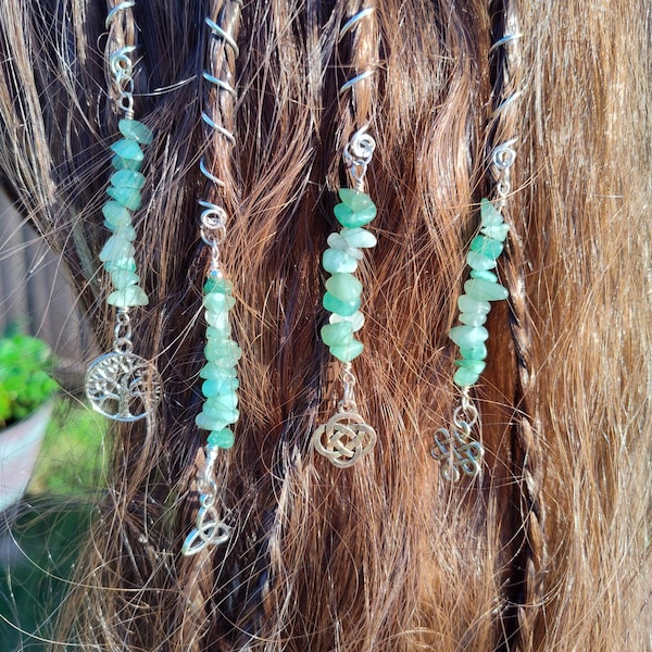 Celtic Gemstone Hair Twist/crystal Hair Twist /hair Jewelry ...