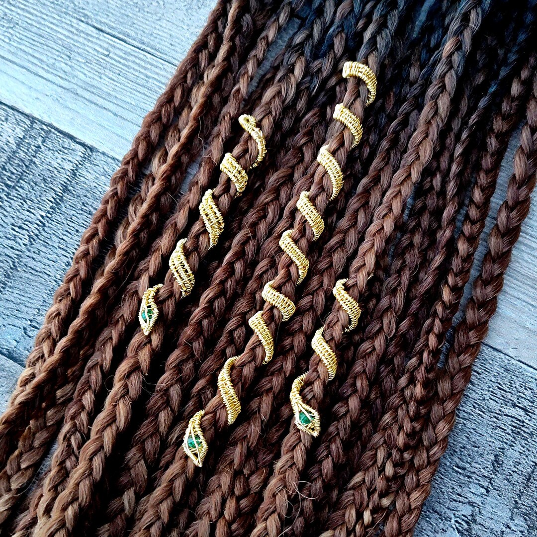 Serpent Wisdom Hair Twist, Wire Wrap Snake Hair Twist, Handcrafted Loc Hair Twist, Boho Hair ...