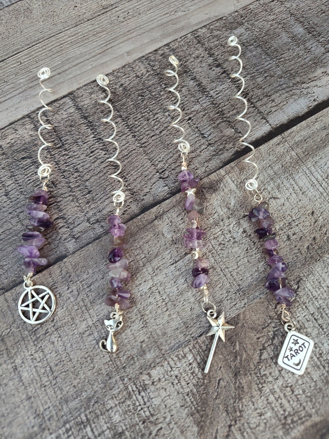 Crystal Gemstone Hair Twist.. Wiccan/witchy Hair Twist /hair Jewelry ...
