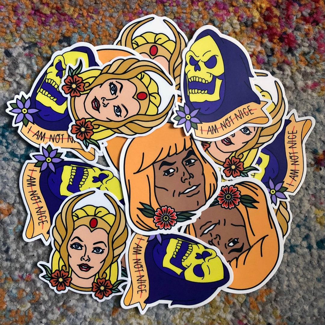 MOTU Sticker Bundle Includes 3 Stickers: He-man, She-ra & Skeletor 3 ...
