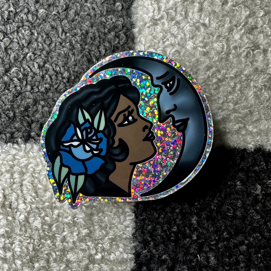 Moon Lady Glitter Sticker | Reflective Rainbow Effect | High-quality ...
