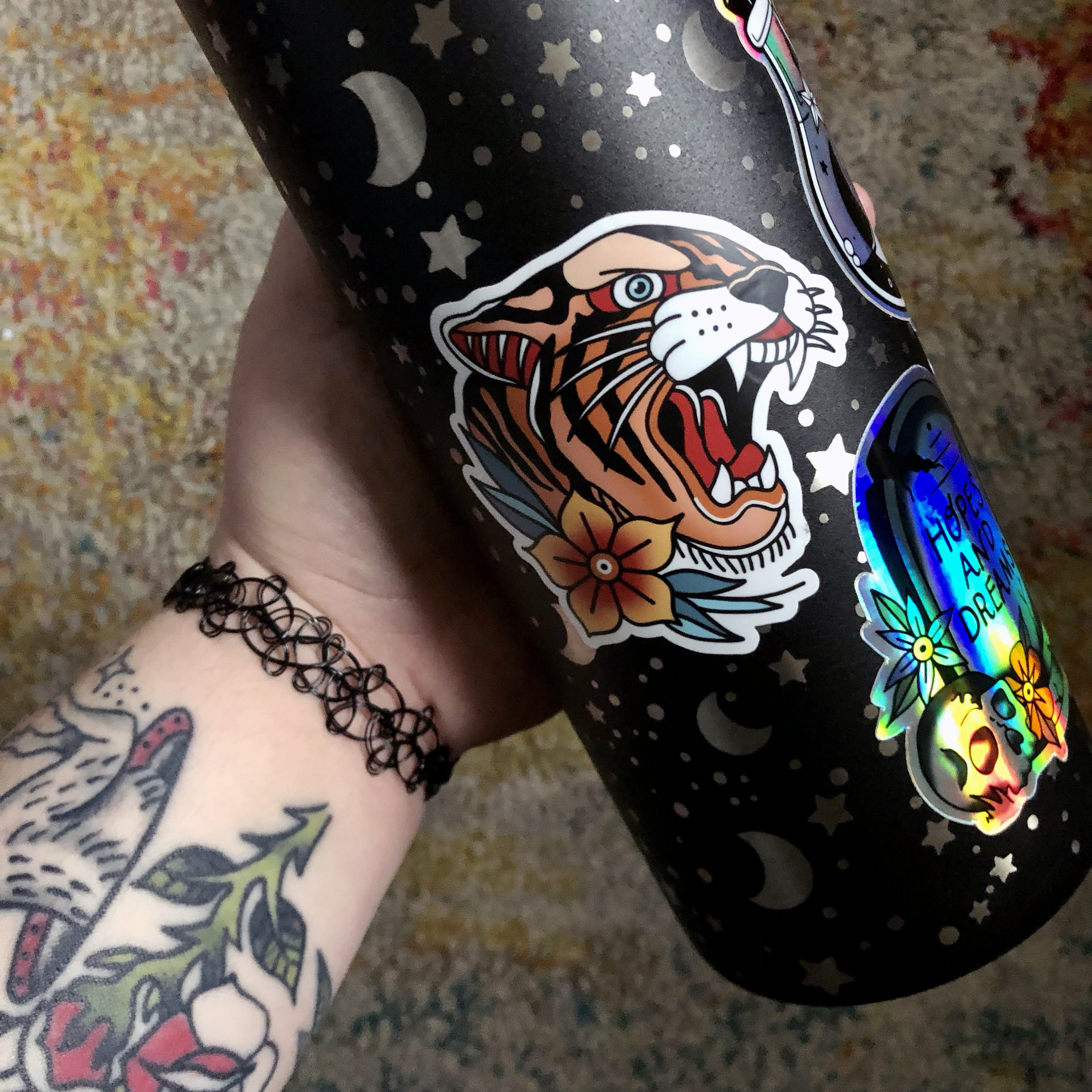 Traditional Tattoo Style Tiger Head Sticker| 3-inch Diecut | Laptop and ...