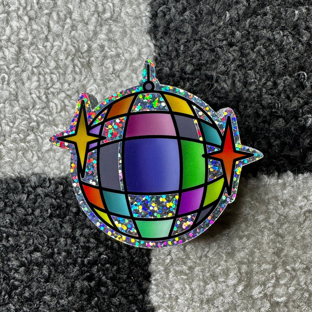 Disco Ball Glitter Sticker | 70's Retro Vibes Twinkle Stars ...