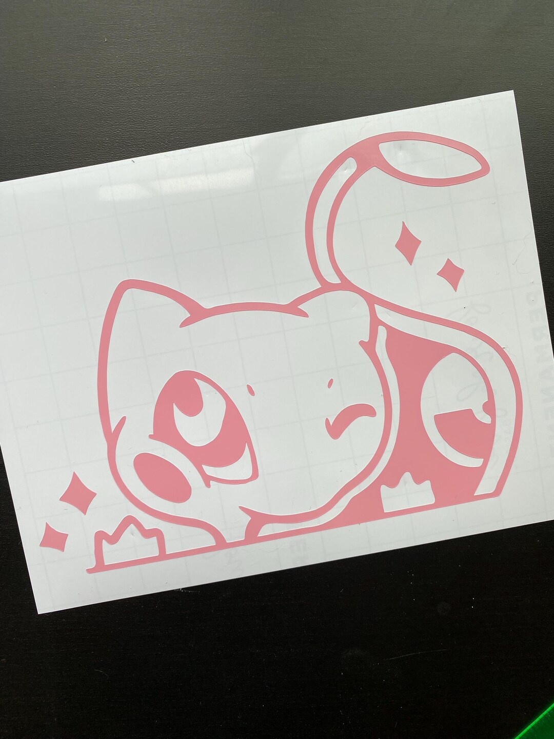 Mew Vinyl Car Peeker Decal Anime Peeker Sticker Nerdy Car Accessories ...
