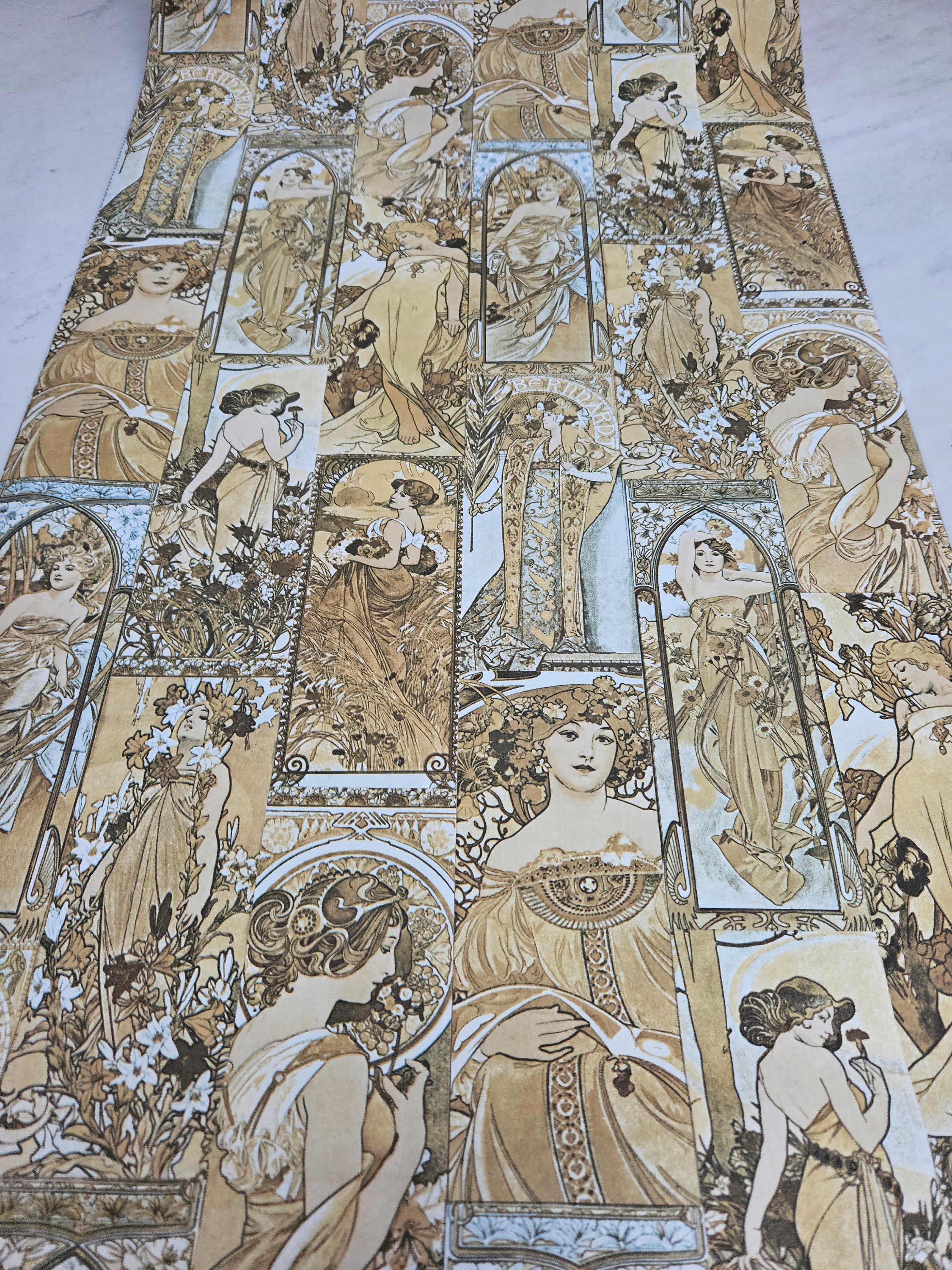 1970s Alphonse Mucha Design Sarah Bernhardt Wallpaper - Etsy