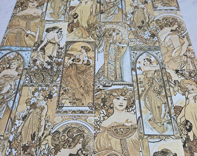 1970s Alphonse Mucha Design Sarah Bernhardt Vintage Wallpaper - Etsy