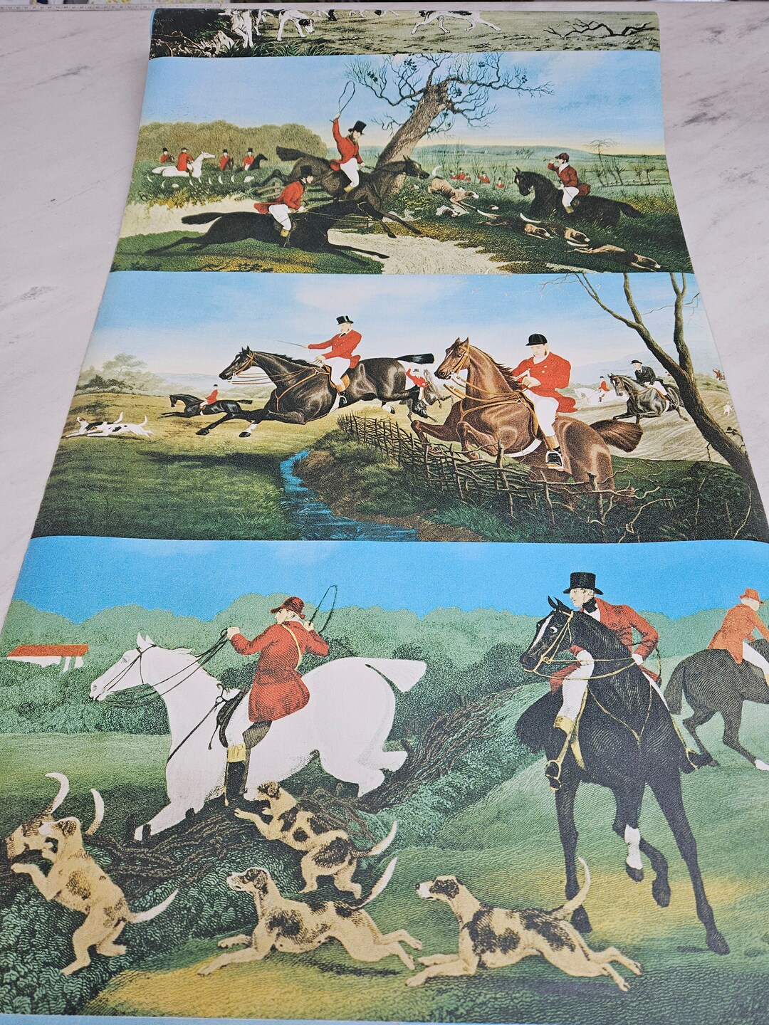 1960s Wallpaper/ English Hunting Scene/ UK - Etsy