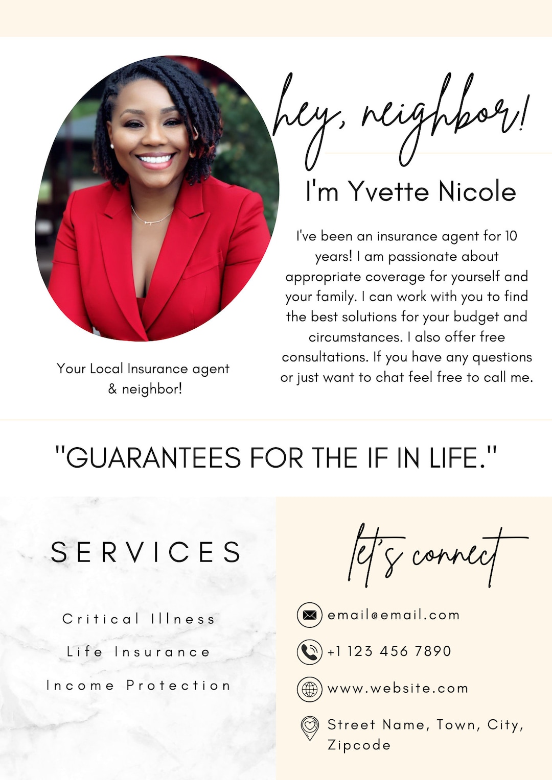 Insurance Agent Introduction Flyer Template, Life Insurance Agent Flyer ...