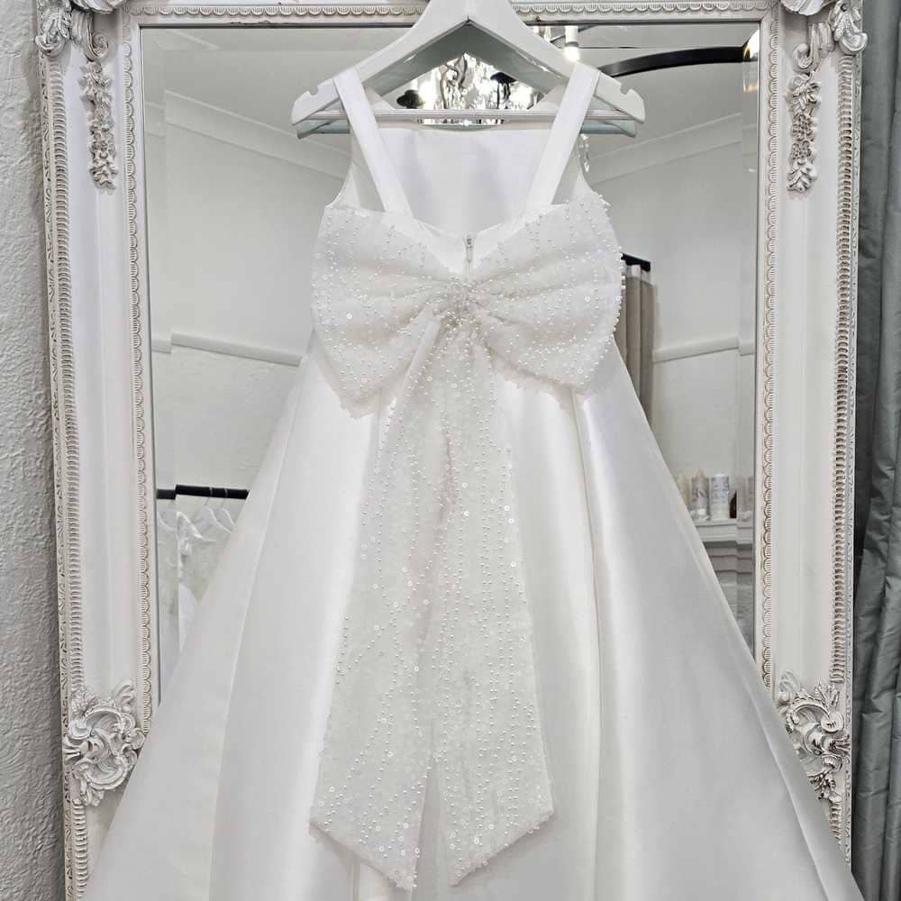 Custom Pearl Beaded Bow Sash for Wedding Dresses, Elegant Big Bow Sash ...