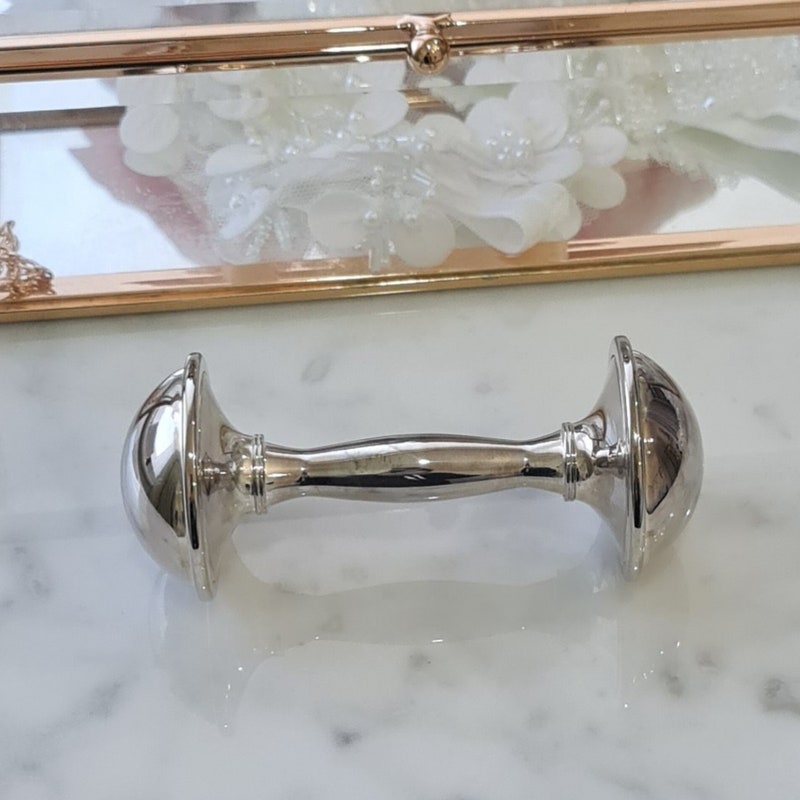 Silver Baby Rattle - Etsy