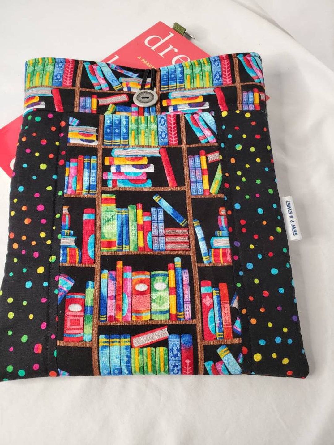 Bright Fun Library Print Book Sleeve. Protective Book Cover. - Etsy