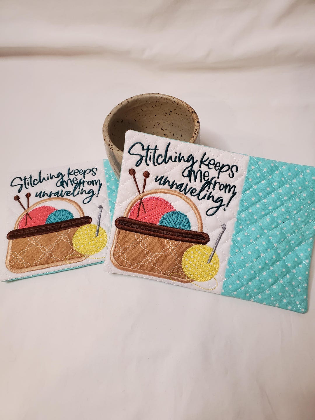 Fun Mug Rug. Quilted, Embroidered and Applique Kimberbell Design. - Etsy