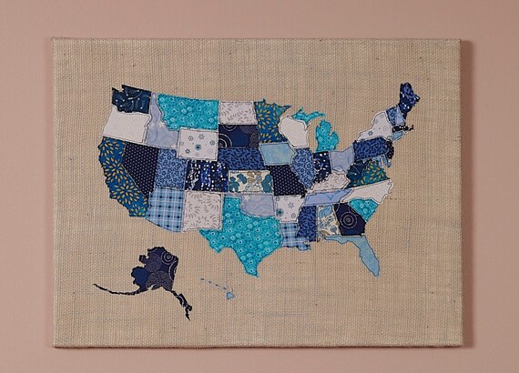 Scrap Fabric Us Map