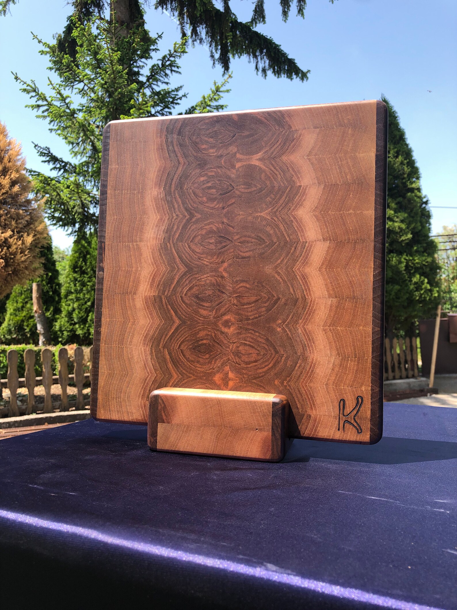Designer End Grain Cutting Board With Matching End Grain Stand - Etsy