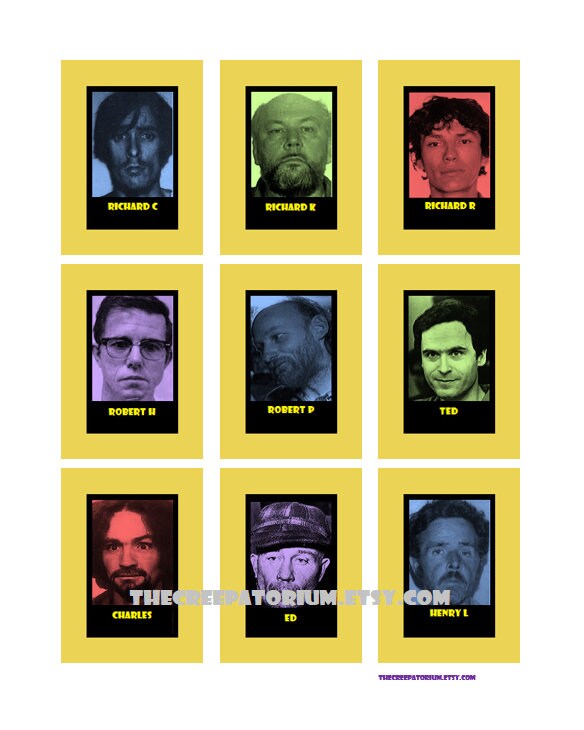 Serial Killer Guess Who Kit Printable Digital Download Custom DIY ...