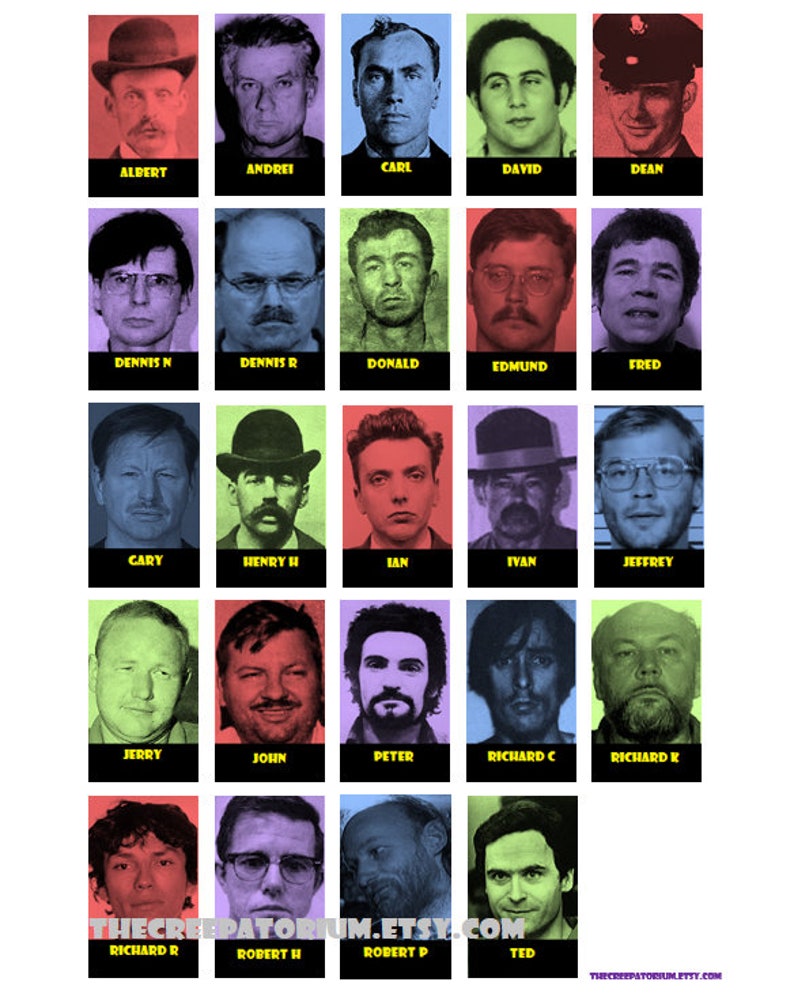 Serial Killer Guess Who Kit Printable Digital Download Custom DIY ...