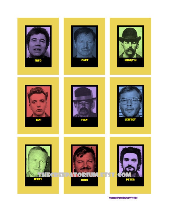 Serial Killer Guess Who Kit Printable Digital Download Custom DIY ...