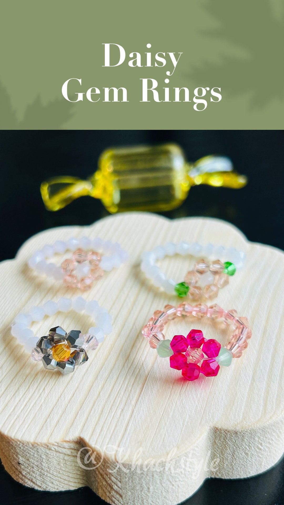 Daisy Gem Rings daisy Ring Flower Ring Girls Ring - Etsy