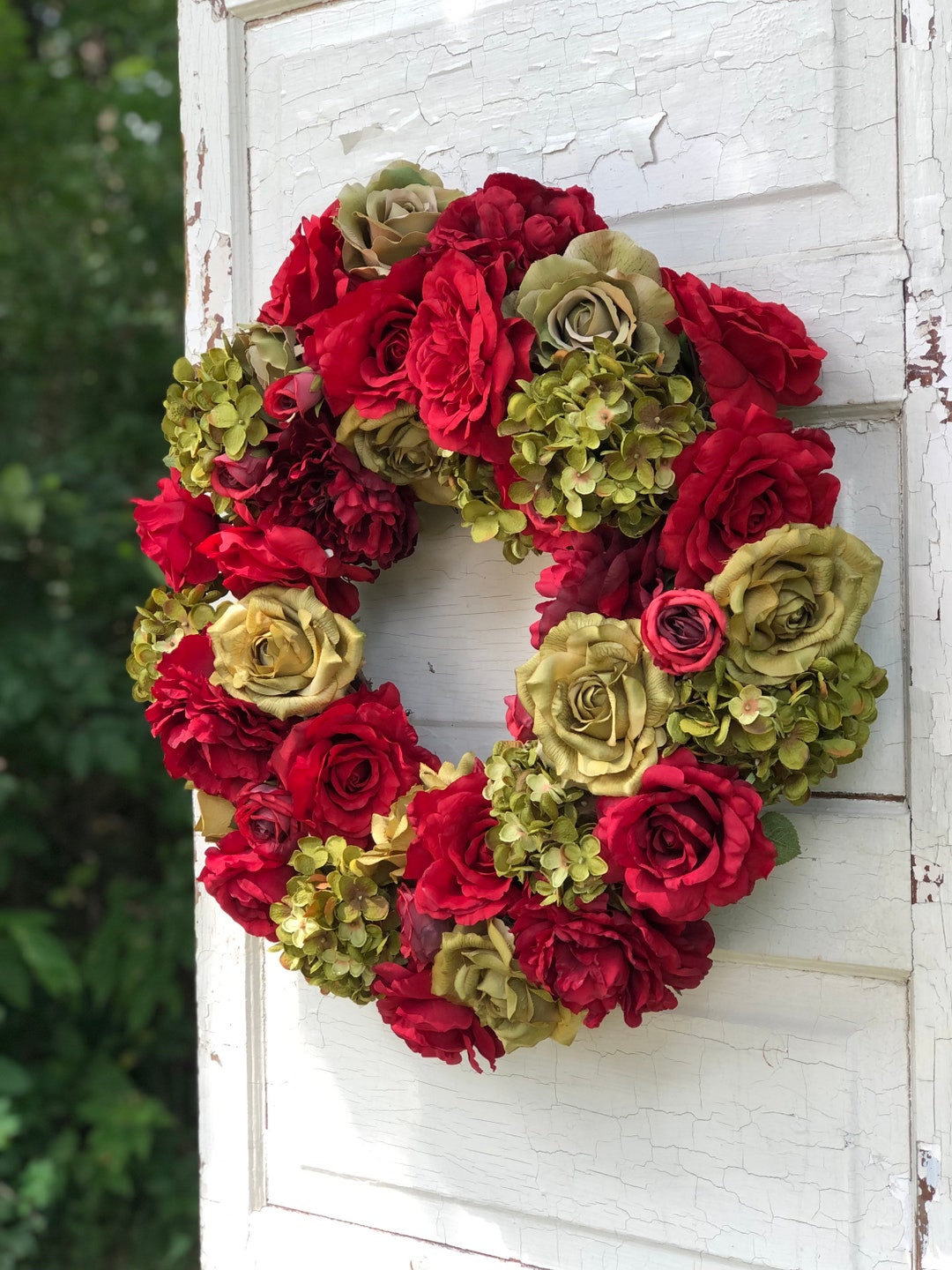 Elegant Christmas Hydrangea Wreath for Front Door, Luxury Christmas ...