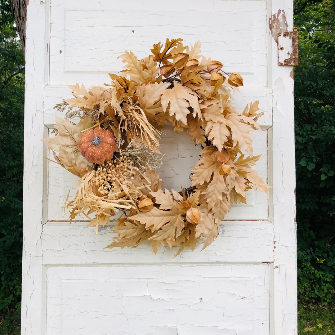 Cottage Core Fall Wreath: Neutral Autumn Door Decor - Etsy