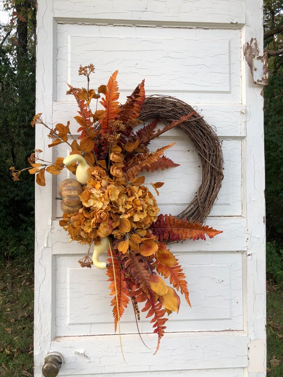 Unique Fall Nature Inspired Wreath for Front Door Autumn - Etsy