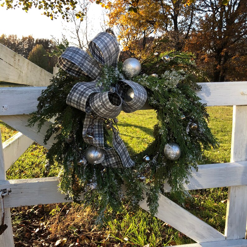 Silver Bells Winter Wreath Christmas Wreath for Front Door - Etsy