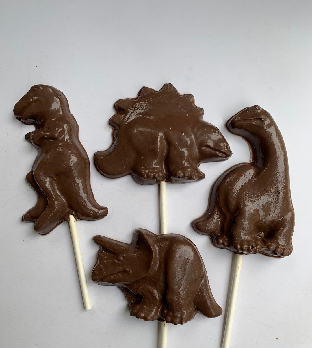10 Dinosaur Chocolate Suckers Chocolate Dinosaur Candy Dinosaur Pops - Etsy