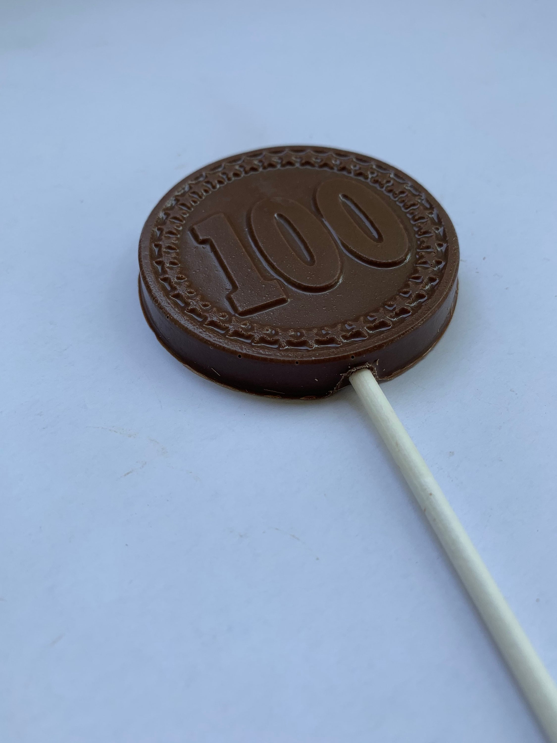 10 100th Birthday Chocolate Pops Chocolate 100th Suckers Chocolate 100 ...