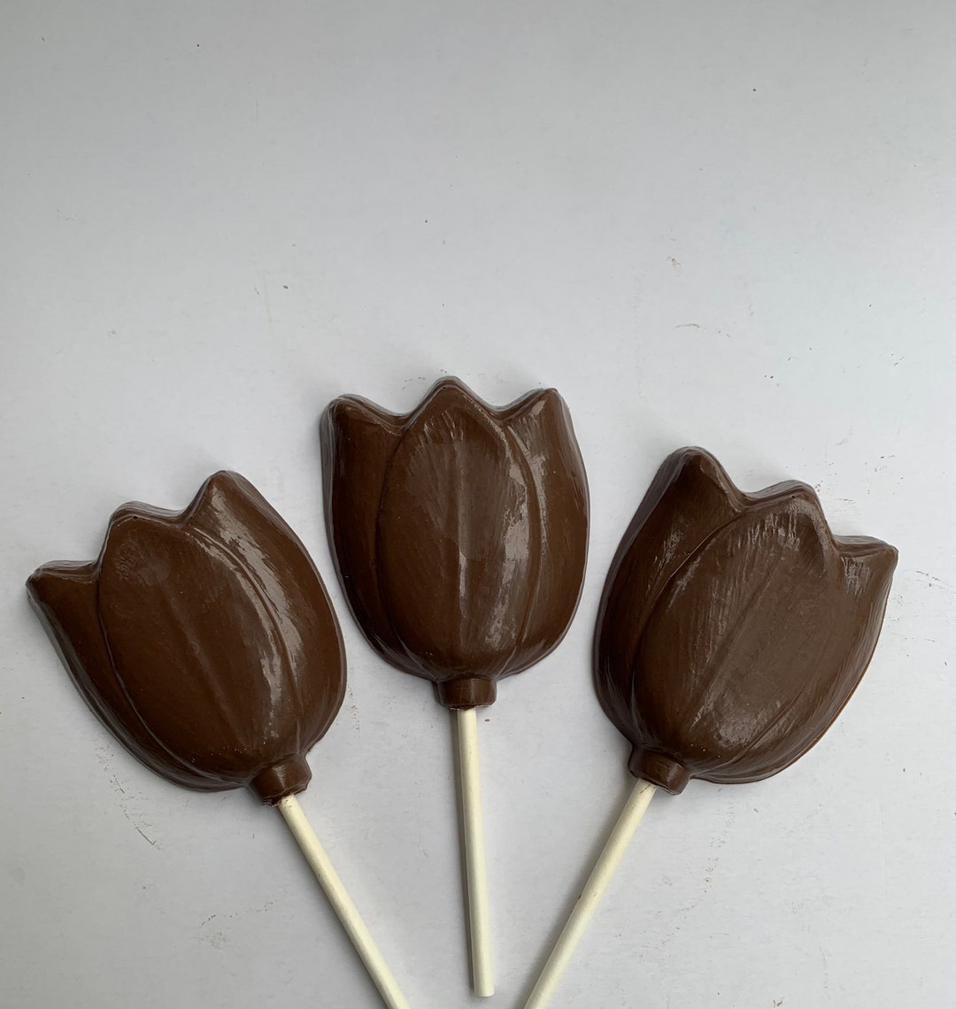 12 Tulip Chocolate Suckers Chocolate Tulip Candy Tulip Pops Tulip Lolli ...