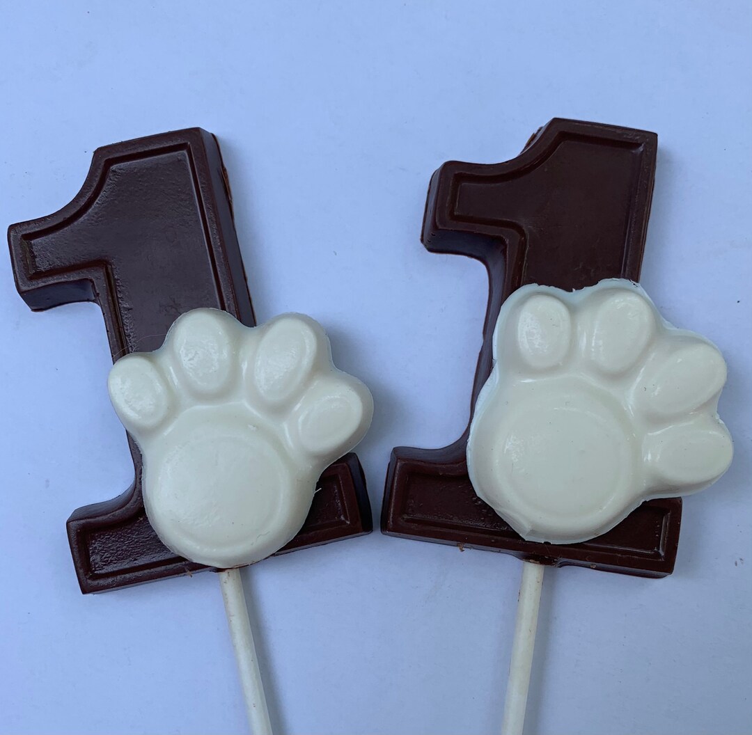 10 Chocolate Puppy 1st Birthday Pops Chocolate 1st Suckers Chocolate ...