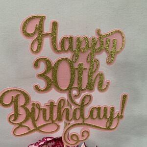 Happy 30th Birthday Cake Topper Custom Cake Topper - Etsy