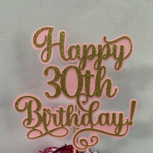 Happy 30th Birthday Cake Topper Custom Cake Topper - Etsy