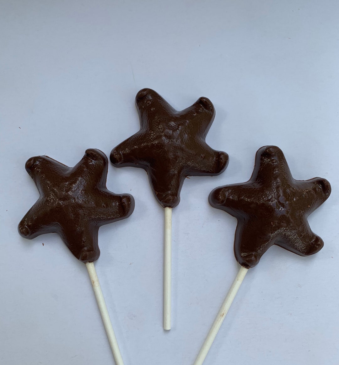 12 Chocolate Starfish Chocolate Suckers Chocolate Starfish Candy ...