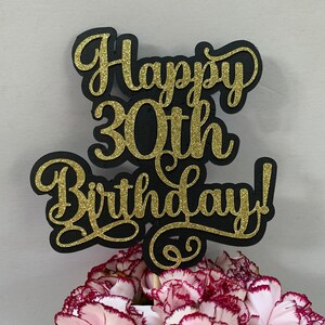 Happy 30th Birthday Cake Topper Custom Cake Topper - Etsy