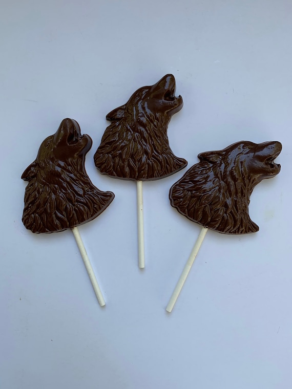 30 Wolf Chocolate Suckers Chocolate Wolf Candy Wolf Pops | Etsy