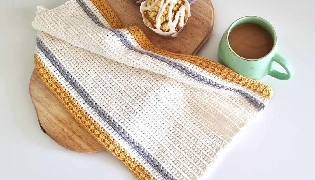 CROCHET PATTERN, Crochet Kitchen Towel, Textured Crochet Hand Towel ...