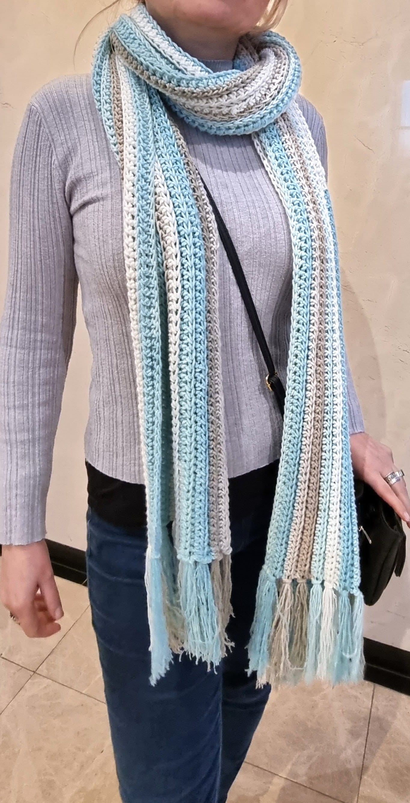 Crochet Scarf PATTERN Chunky Crochet Scarf Easy Knit-look | Etsy