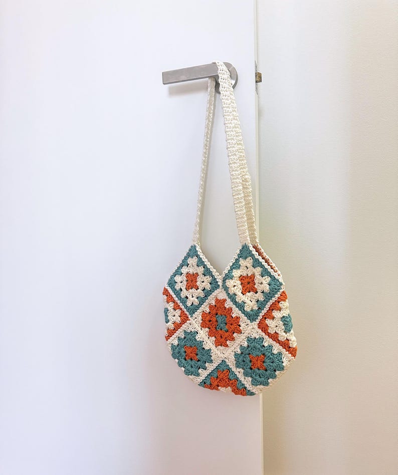 Granny Square Crochet Tote Bag Pattern, Coastal Summer Handbag (PDF ...