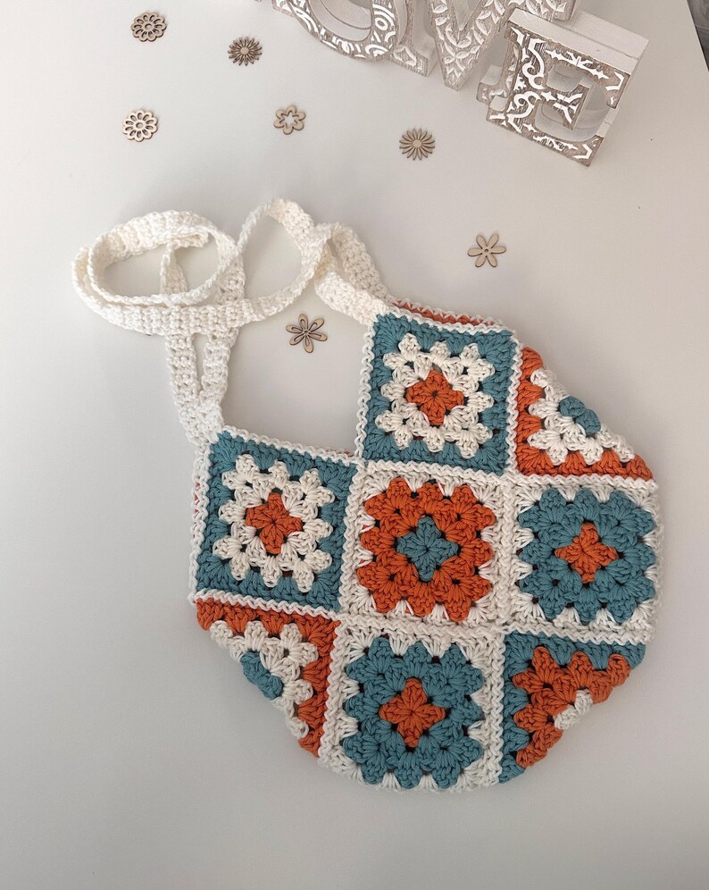 Granny Square Crochet Tote Bag Pattern, Coastal Summer Handbag (PDF ...