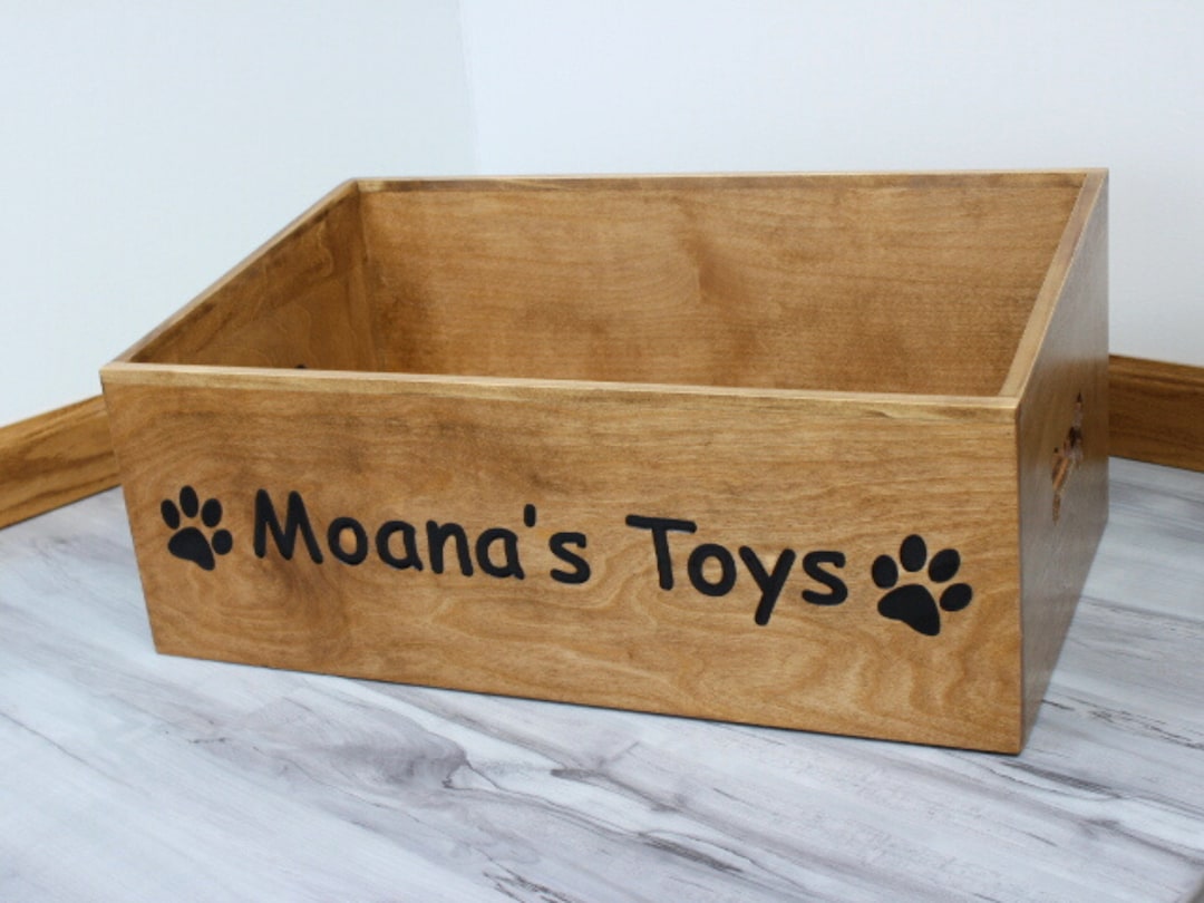 Custom Wooden Dog Toy Box - Large | Pet Accessory & Toy Storage ...