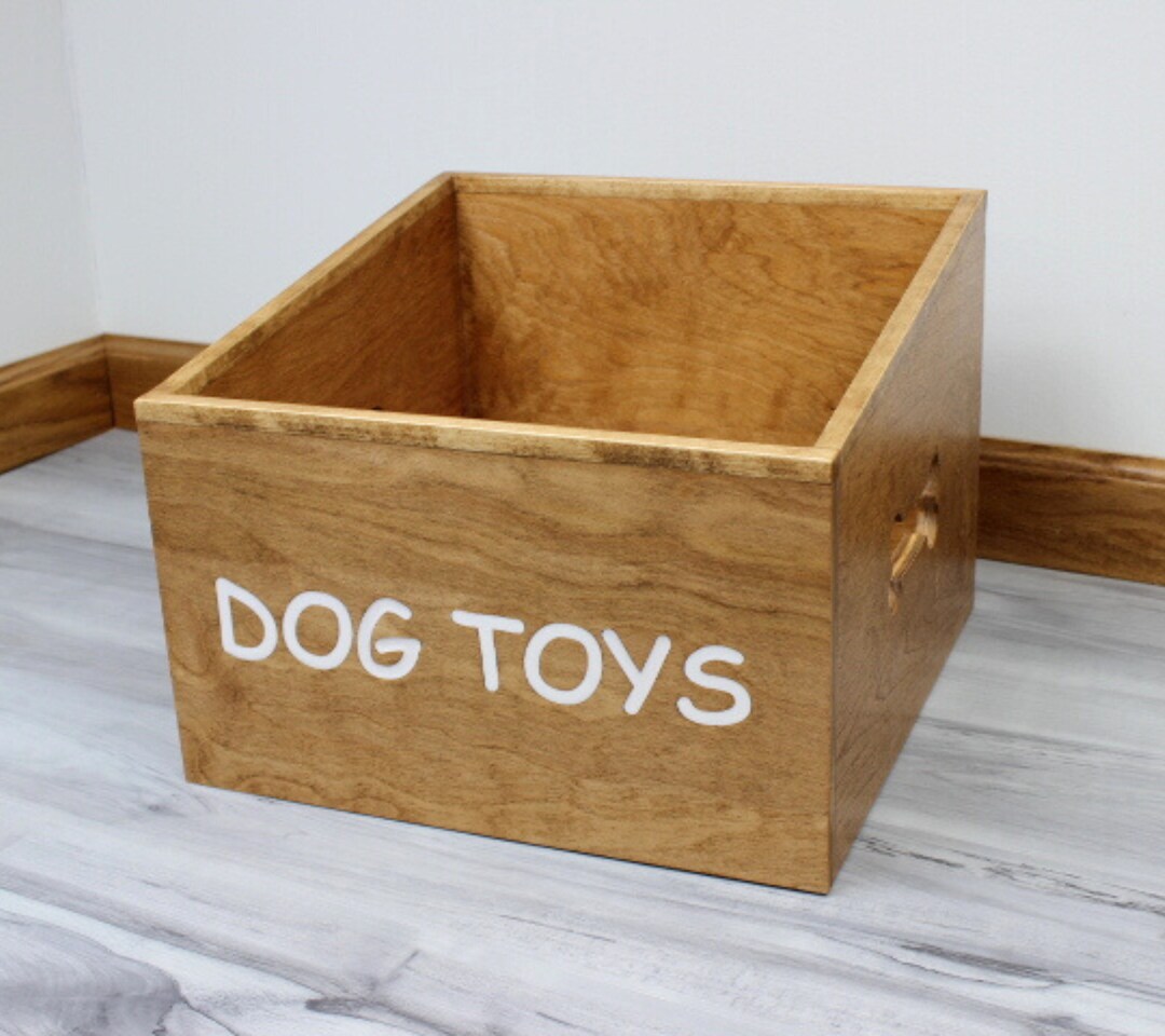 Custom Wooden Dog Toy Box | Pet Accessory & Toy Storage | Engraved Bin ...