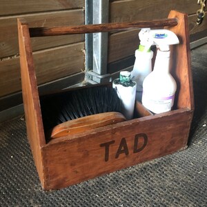 Personalized Wood Grooming Tote | Custom Brush Box | Horse Show Tote ...