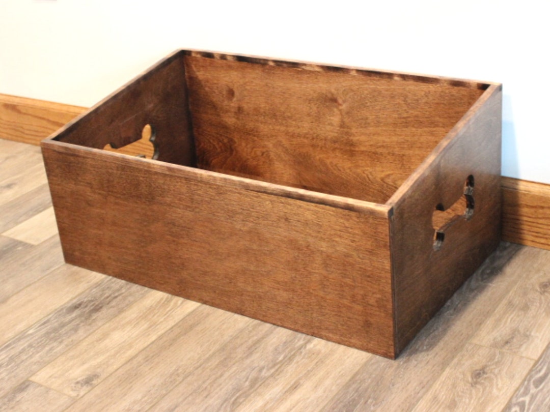 Large Wooden Dog Toy Box | Pet Accessory & Toy Storage Bin - Etsy