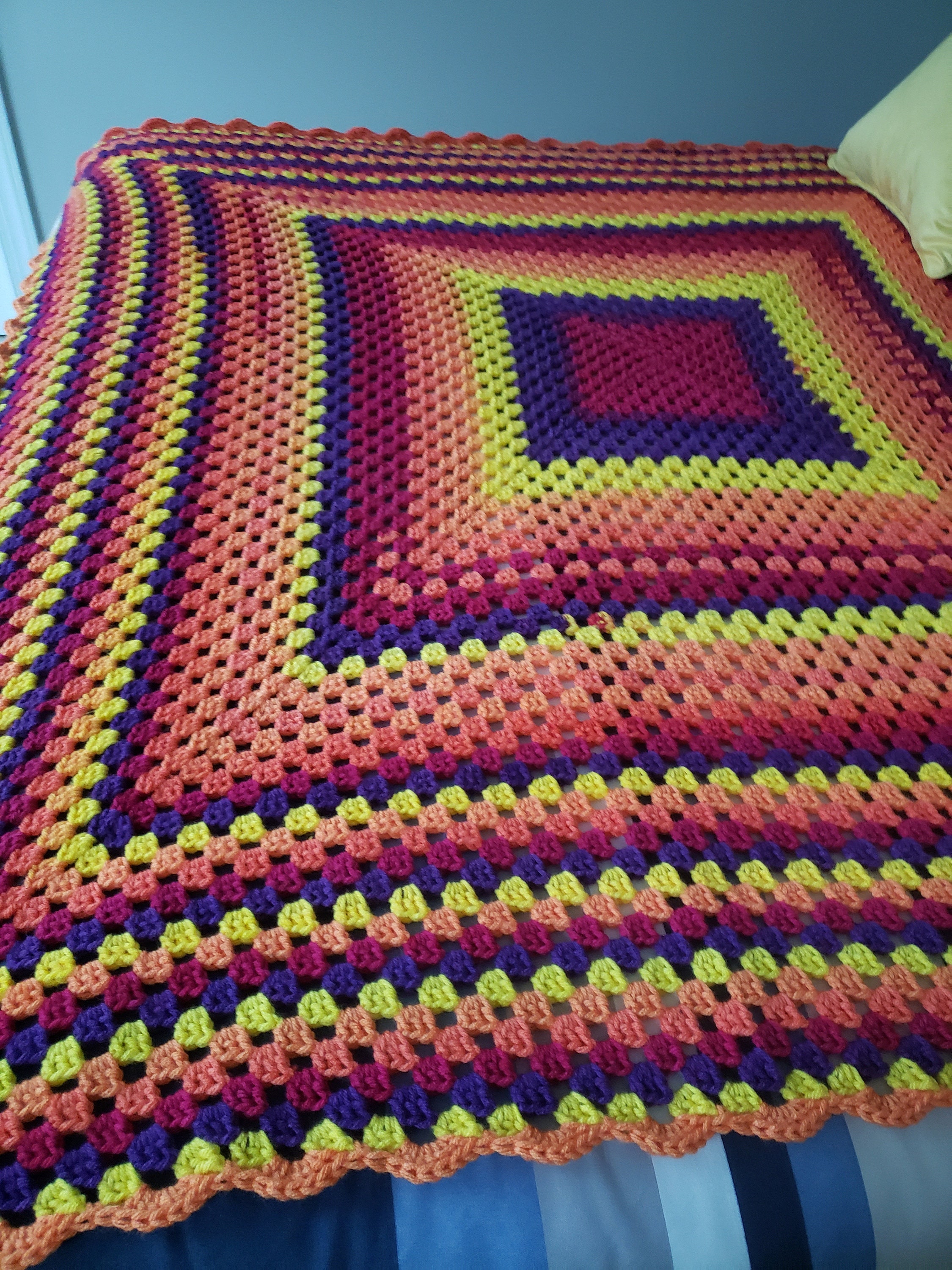 Granny Afghan Blanket 60 X 60 - Etsy