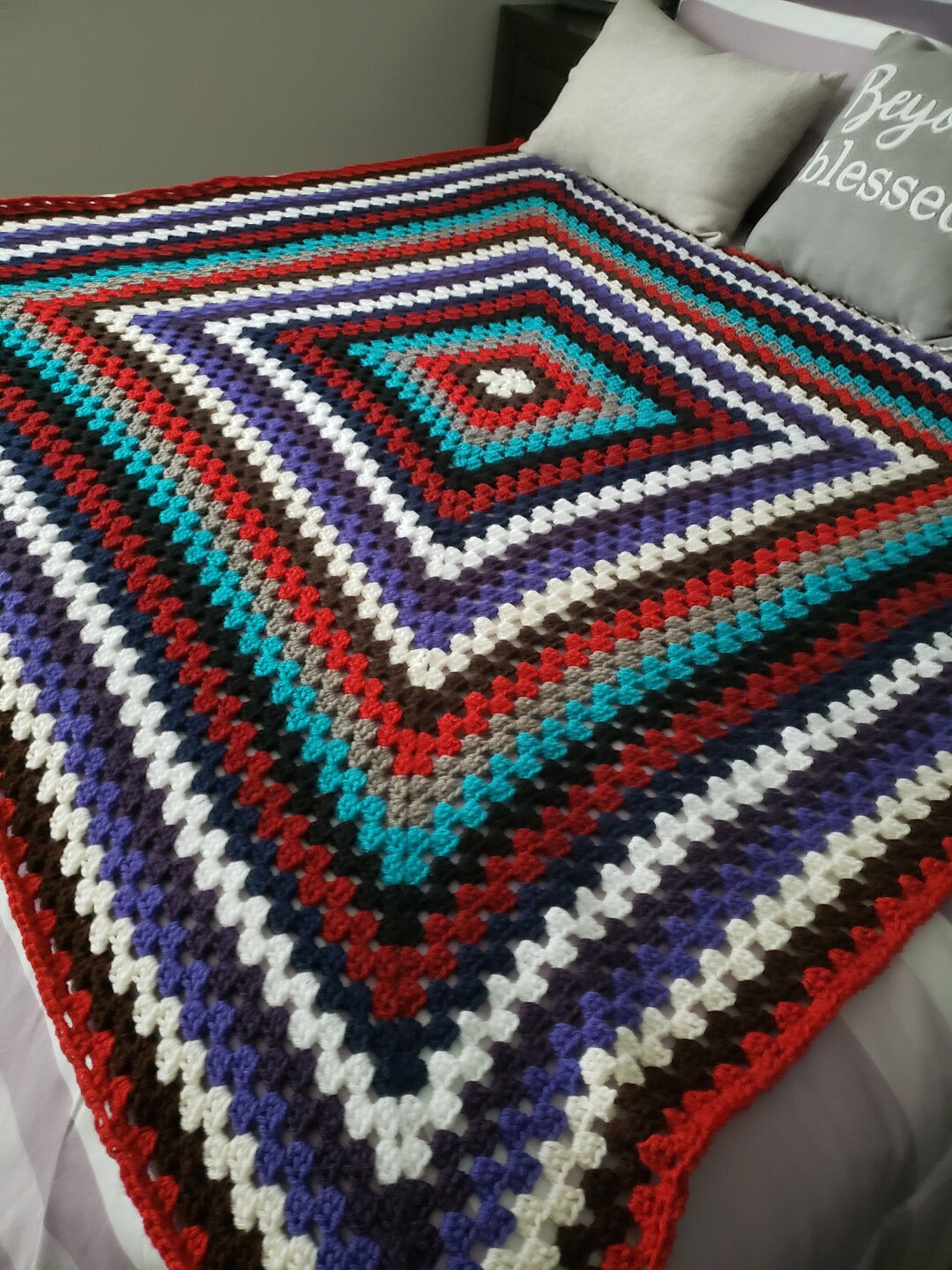 Granny Afghan Blanket 60 X 60 - Etsy